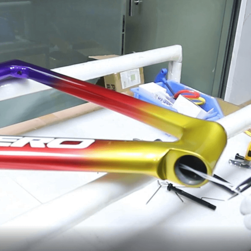 Carbon Bicycle Frame Painting | Custom Paint Bike Frame | ICAN