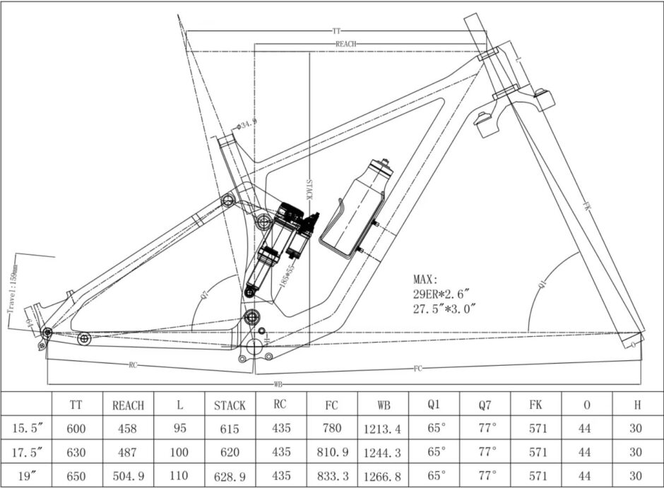 Carbon Frame MTB 27.5 Full Suspension, ICAN MTB Frame X1